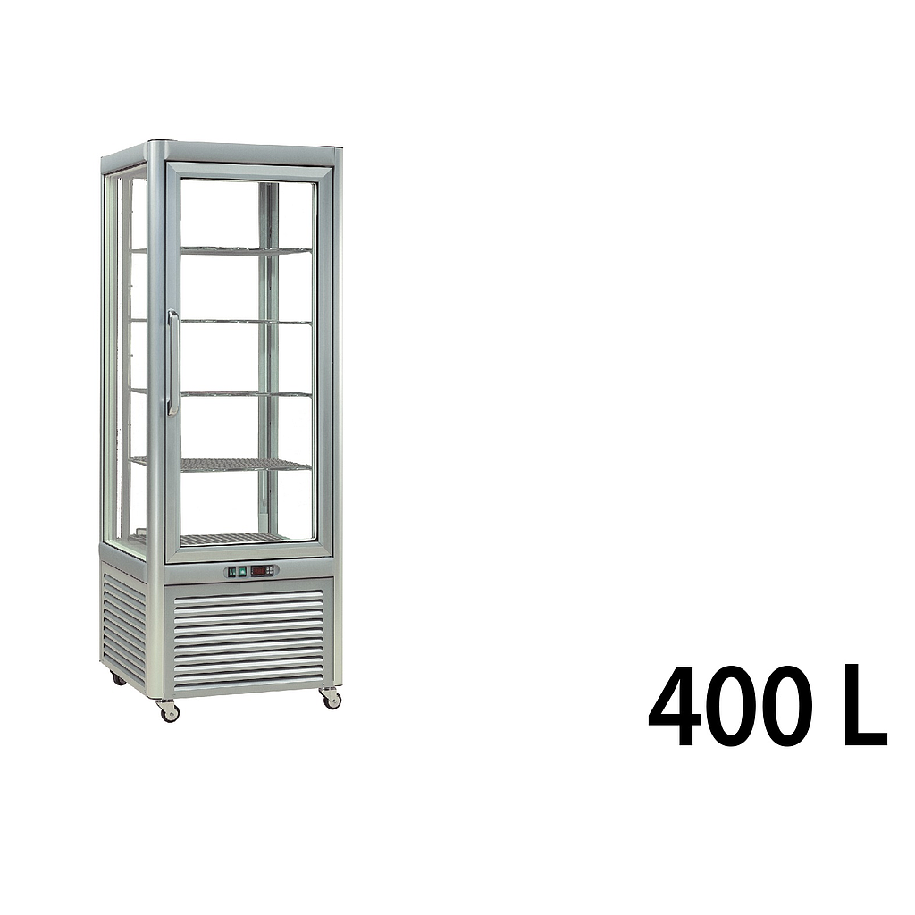 Vetrina frigo verticale 400 lt con griglie regolabili vetro 4 lati | EIMA